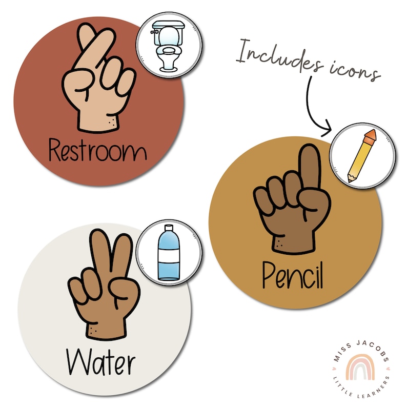 BOHO VIBES Hand Signals Posters | Editable | Desert Neutrals Classroom ...