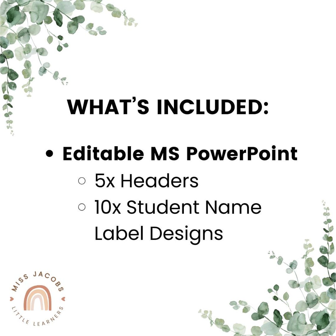 Classroom Door Display Set, Editable Botanical Teacher Welcome Sign ...