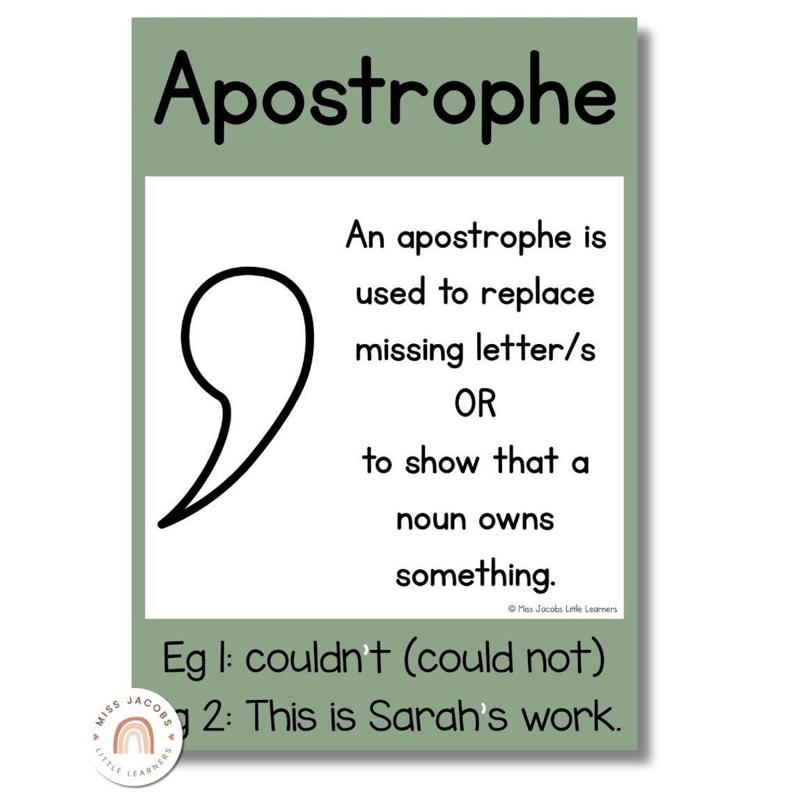 Punctuation Posters, Modern Botanical Theme, Printable ELA Anchor ...