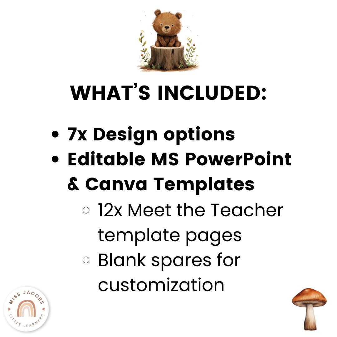Woodland Meet the Teacher Template, Editable Back to School Teacher ...