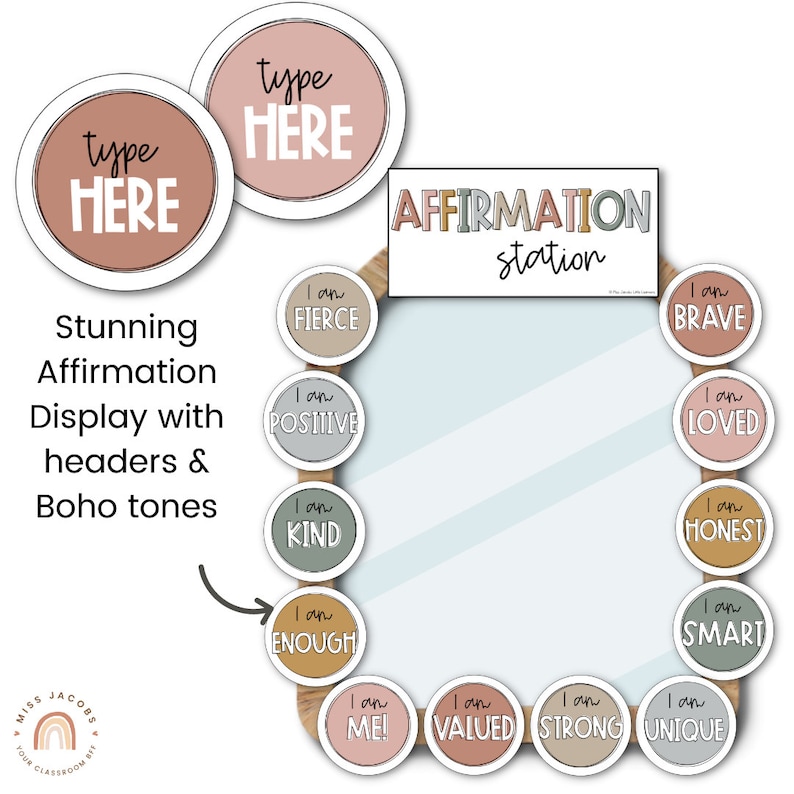 Affirmation Station SIMPLE BOHO Positive Affirmations - Etsy