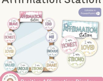 Affirmation Station, Daisy Gingham Pastel Positive Student Affirmation ...
