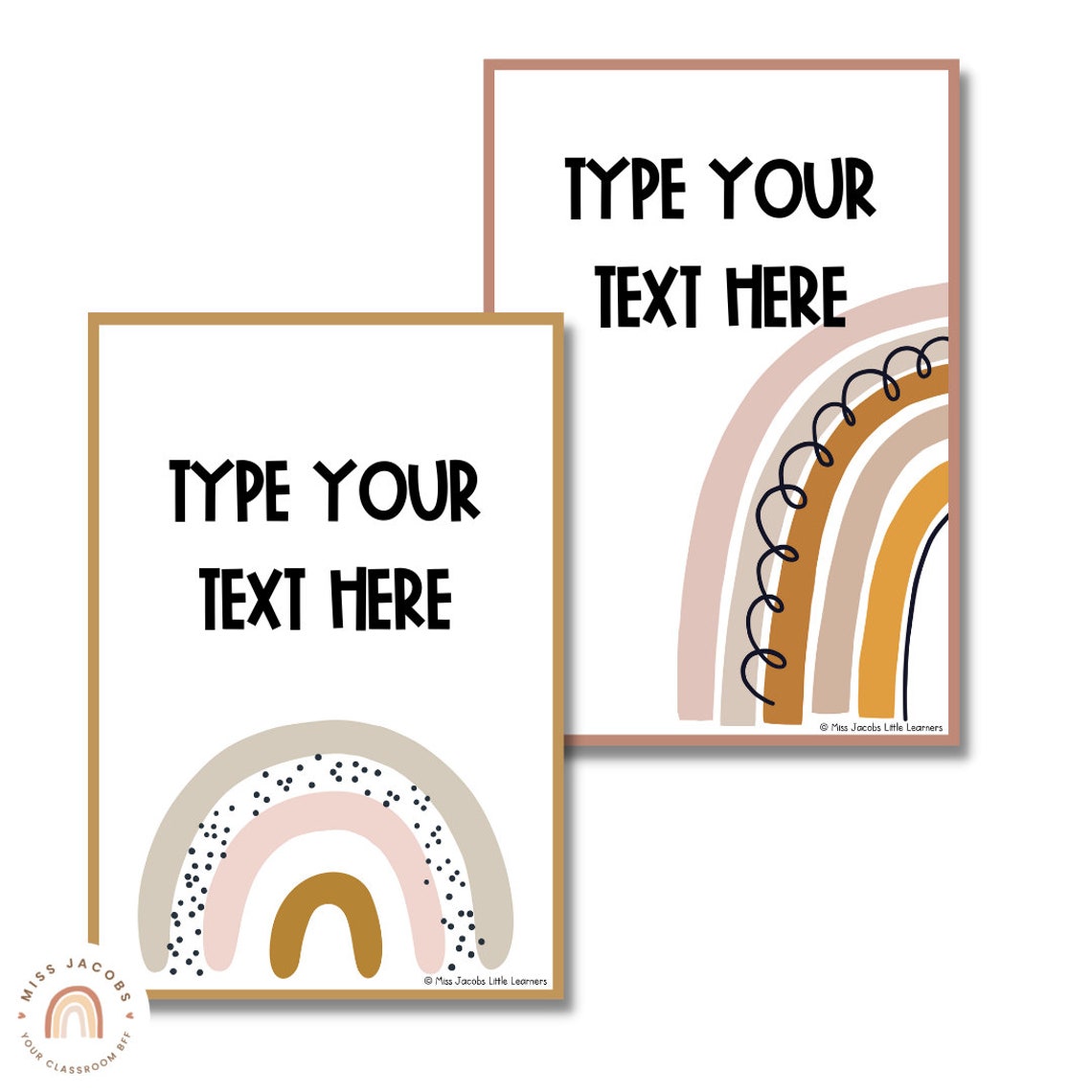 BOHO RAINBOW Editable Classroom Posters Neutral Rainbow - Etsy