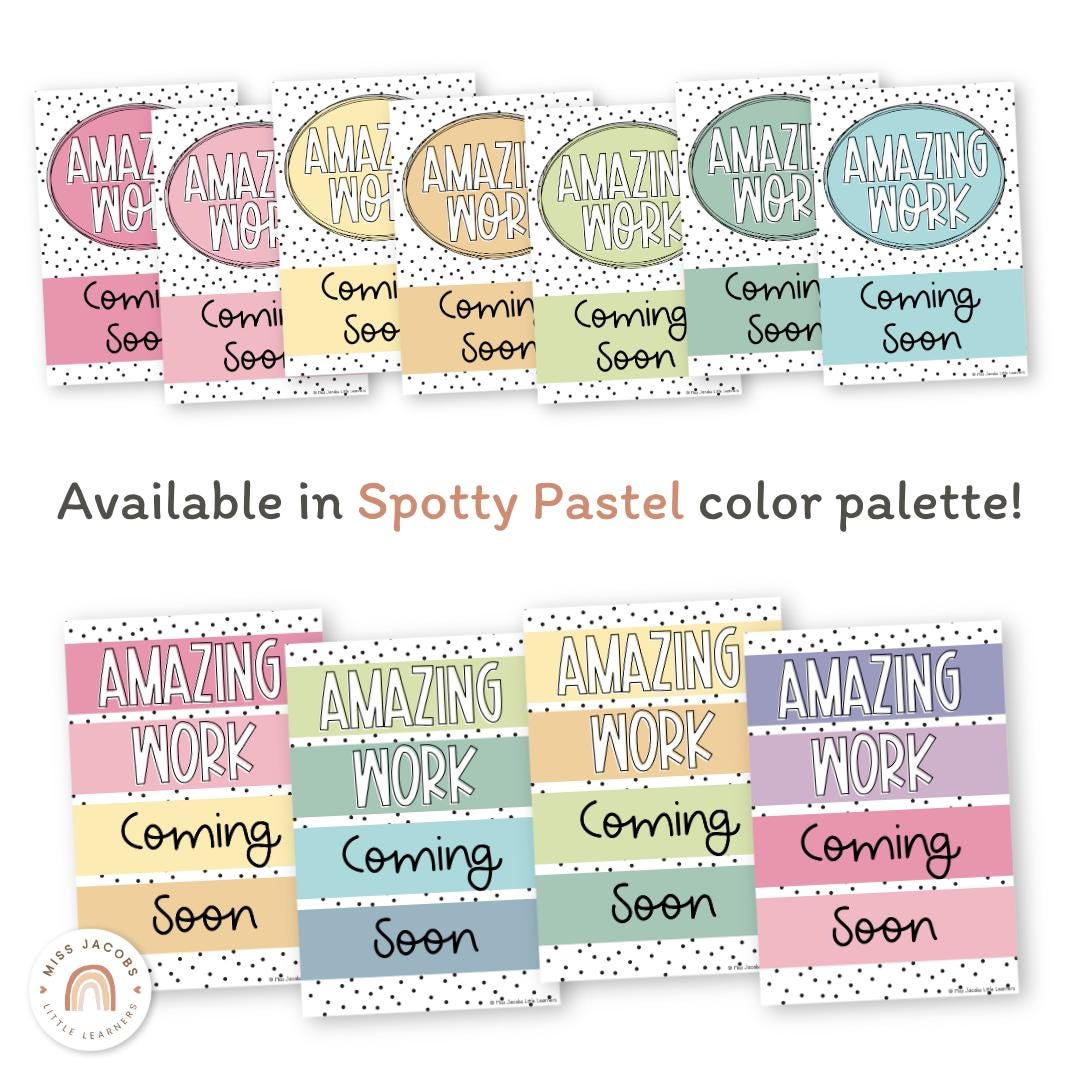Amazing Work Coming Soon Poster | SPOTTY PASTELS - Etsy