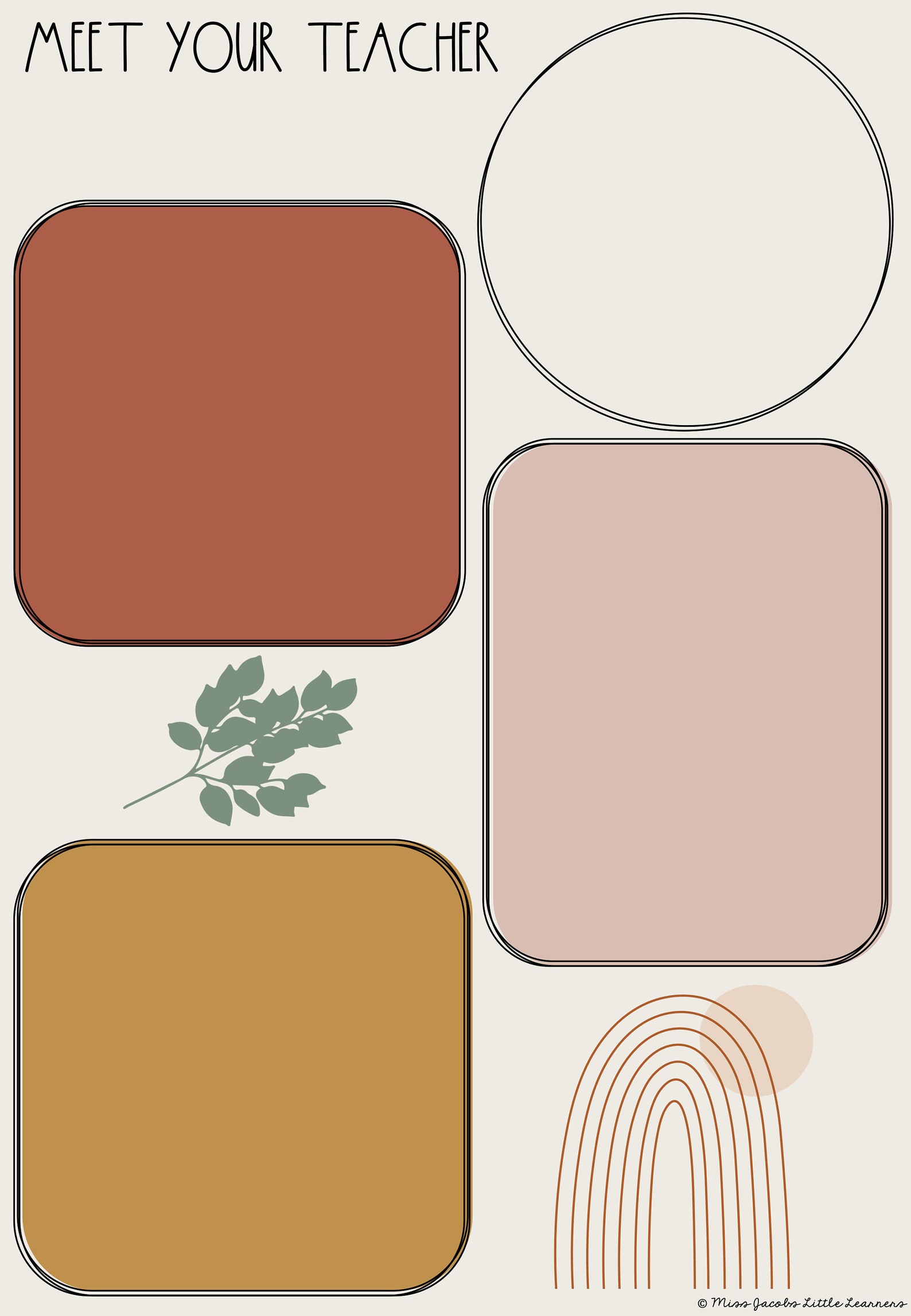 BOHO VIBES Meet the Teacher Editable Desert Neutral | Etsy