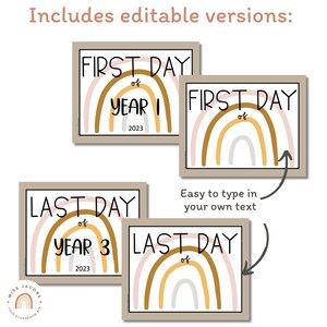 Modern BOHO RAINBOW First Day of School Sign Editable - Etsy