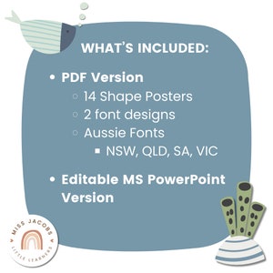 Shape Posters | Cute Sea Life Classroom Decor | Editable - Etsy