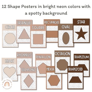 Shape Posters | Spotty Neutrals Calm Classroom Decor | Editable - Etsy