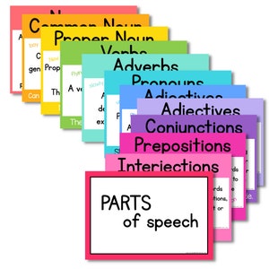 Parts of Speech Posters | RAINBOW BRIGHTS - Etsy