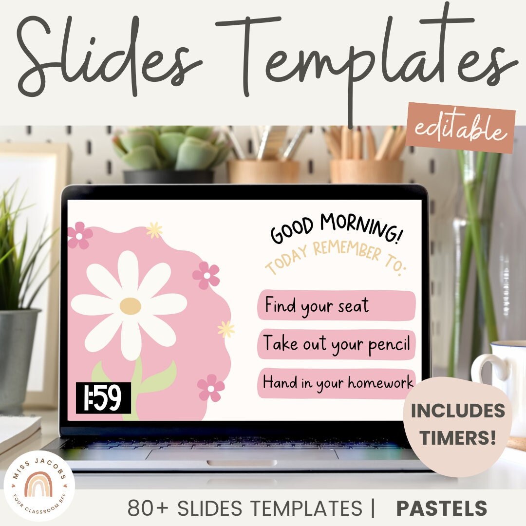 Morning Meeting Slides Google Slides With Timers Daisy Gingham Pastels ...