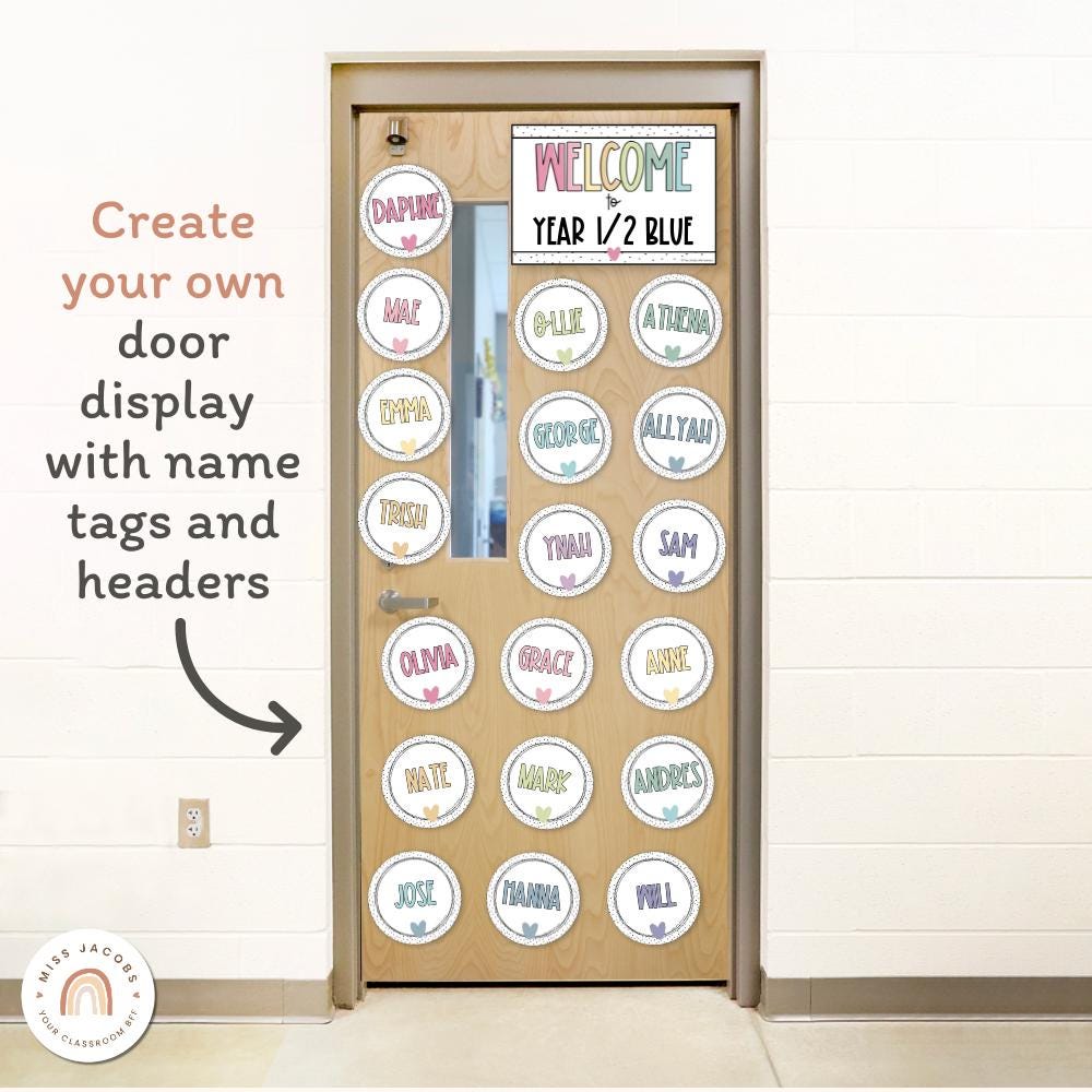 SPOTTY PASTELS Door Display | Editable - Etsy