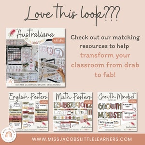 Australiana Bulletin Board Lettering Pack EDITABLE Australian Flora ...