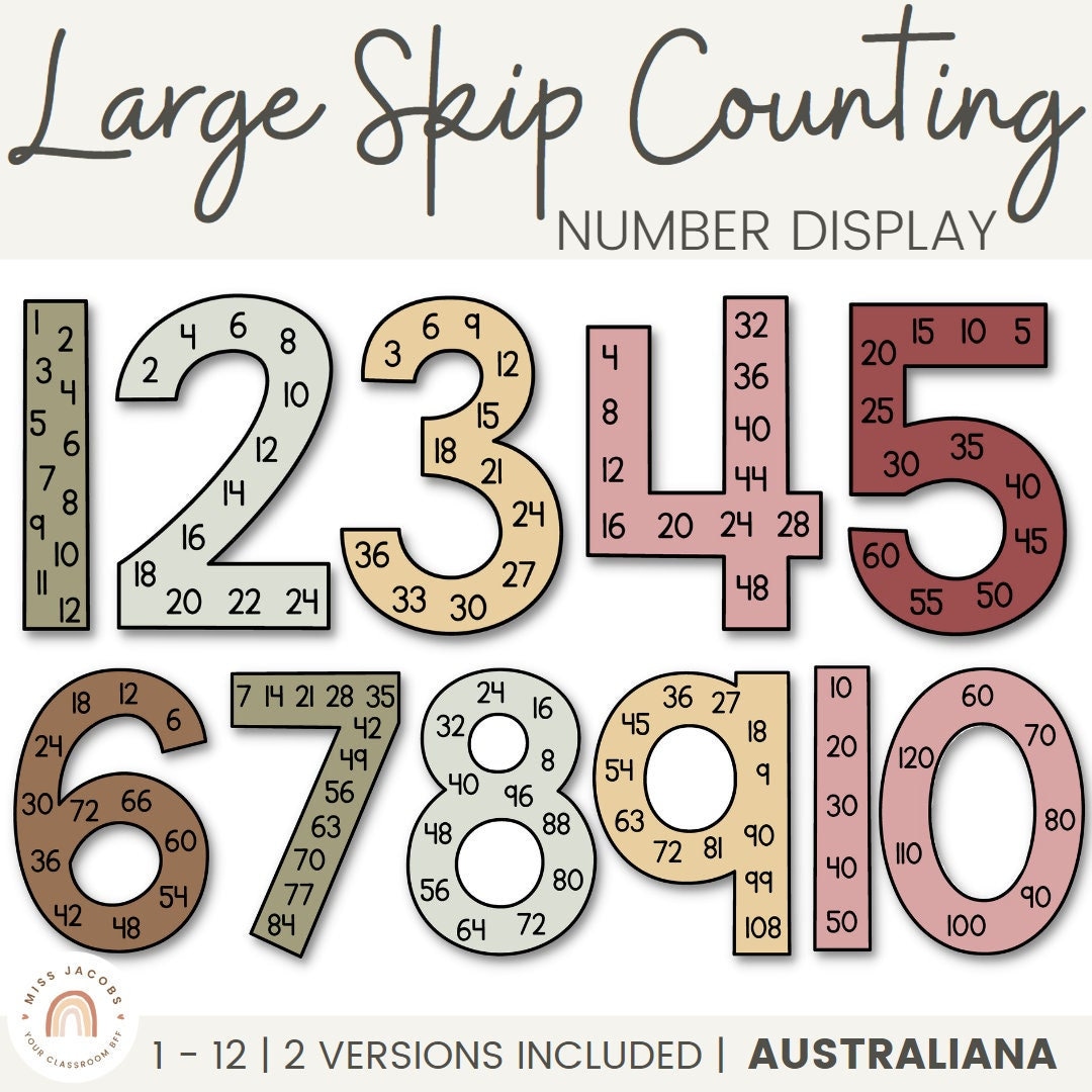 Skip Counting | Multiples Large Number Display | AUSTRALIANA Decor - Etsy