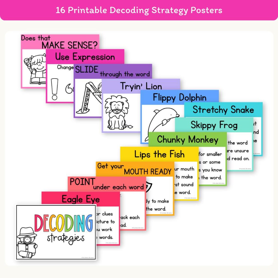 Decoding Reading Strategy Posters | RAINBOW BRIGHTS - Etsy