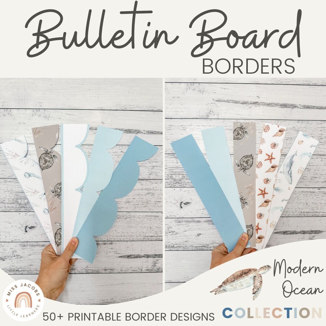 Bulletin Board Borders | Modern Ocean Classroom Decor | Printable ...
