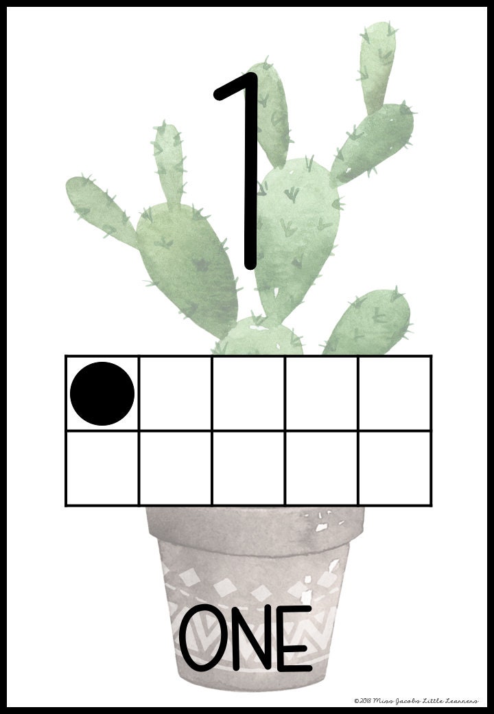 CACTUS Number Posters Ten Frames Cactus Classroom Decor - Etsy