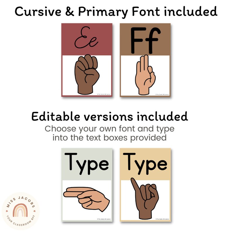 AUSTRALIANA ASL Alphabet Posters Modern Aussie Classroom - Etsy