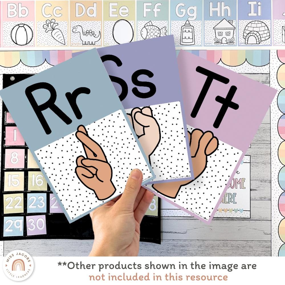 Alphabet Posters | SPOTTY PASTELS | Muted Rainbow Decor | Editable - Etsy