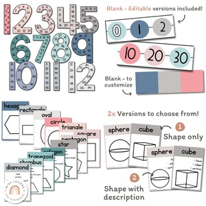 CALM COLORS Math Posters Bundle | Modern Rainbow Classroom Decor - Etsy