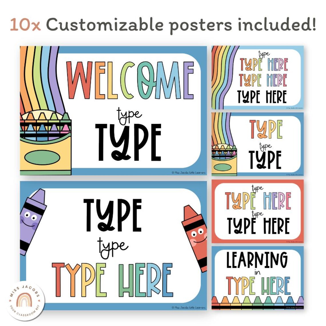 Crayon Door Display, Editable Welcome Door Signs + Student Name Labels ...