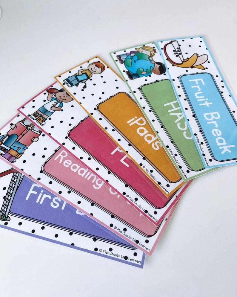 Spotty Brights Visual Schedule, Editable Classroom Visual Timetable ...