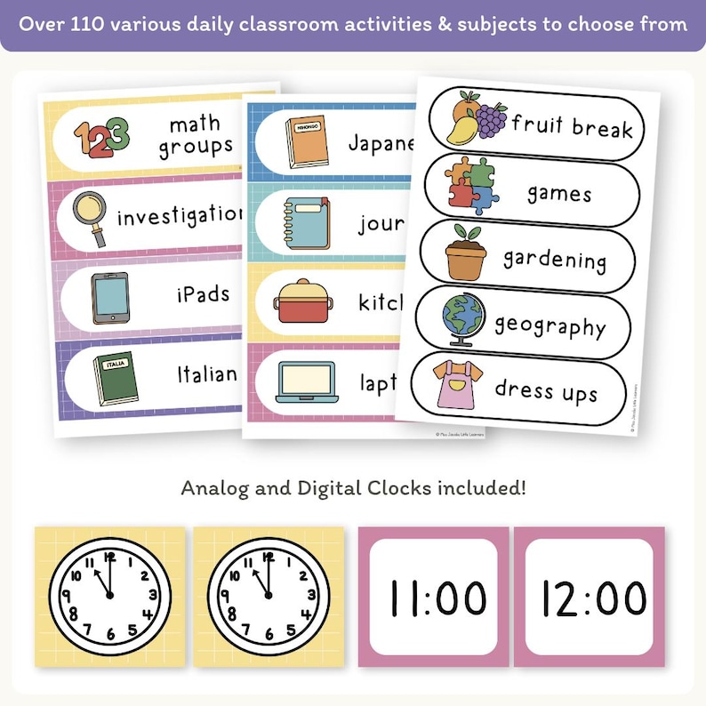Visual Timetable Daily Schedule: Dreamy Space Theme Pastel Cards and ...