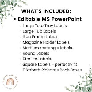 Editable Classroom Labels, Modern Botanical Name & Supply Tags, Tray ...