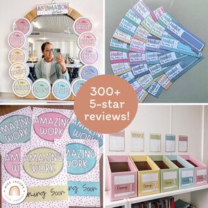 SPOTTY PASTELS Classroom Decor Bundle Muted Rainbow Decor Editable - Etsy