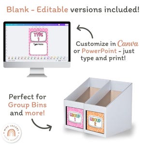 Cutesy Reading Groups Organizers & Labels, Editable Book Box Labels ...