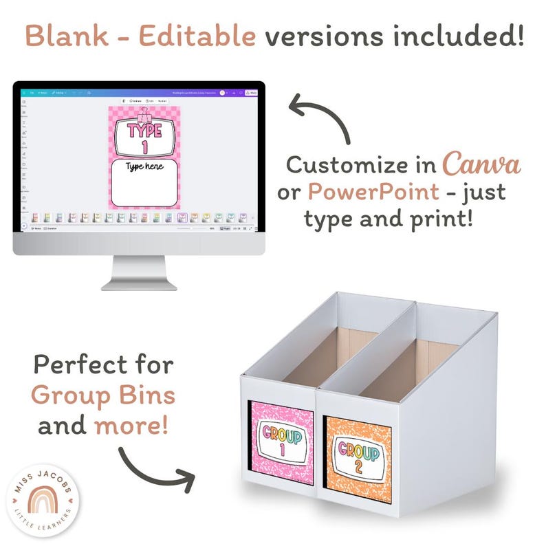 Cutesy Reading Groups Organizers & Labels, Editable Book Box Labels ...