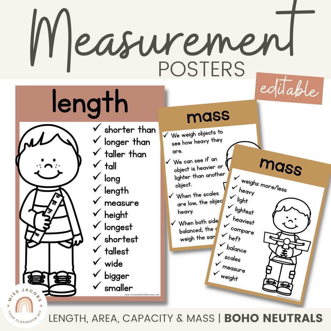 NEUTRAL Measurement Posters | Boho Neutral Color Palette | Neutral ...