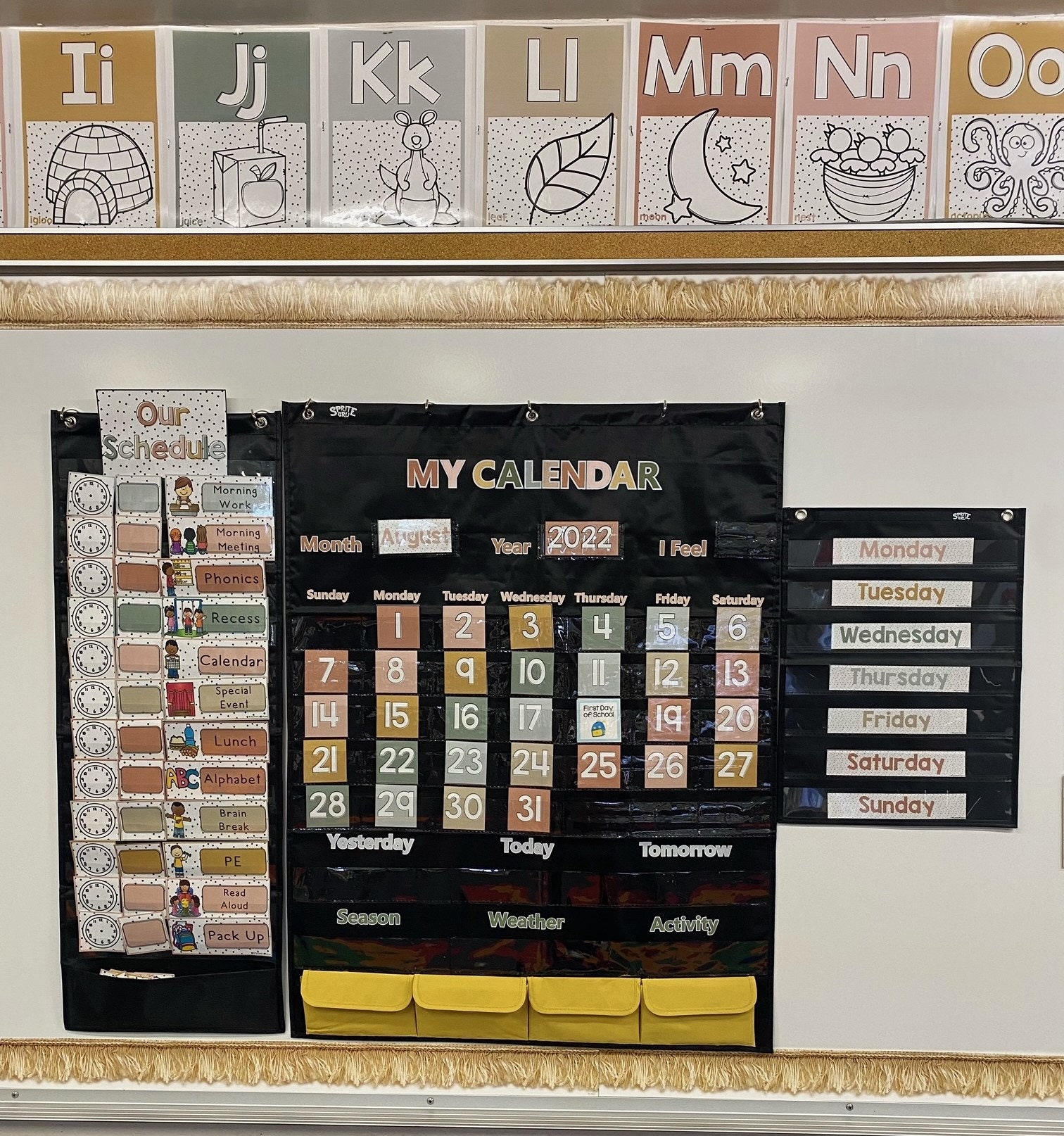 Classroom Calendar and Weather Display SPOTTY BOHO Classroom - Etsy