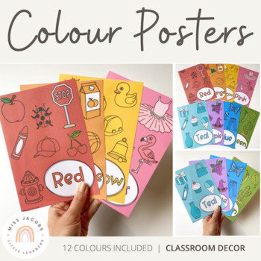 Color Posters | Modern Classroom Decor Color Posters - Etsy