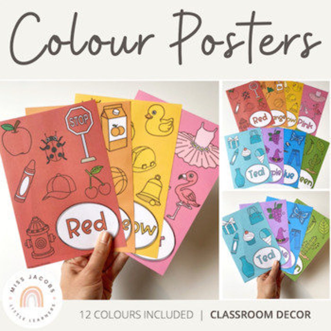 Color Posters Modern Classroom Decor Color Posters - Etsy