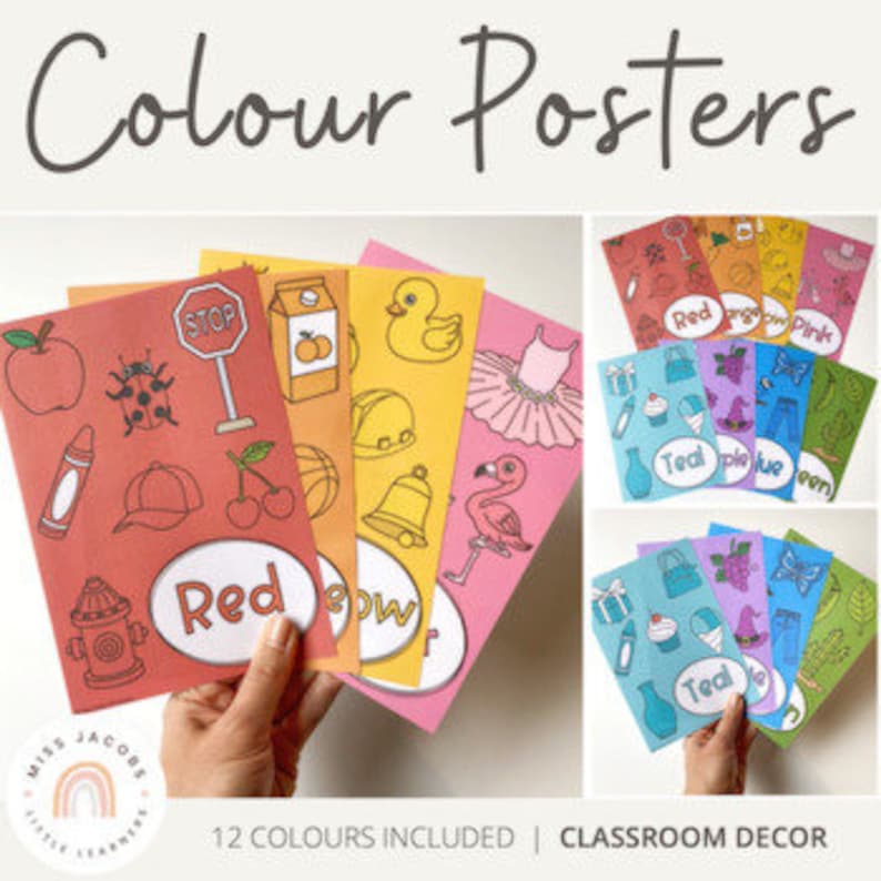 Color Posters Modern Classroom Decor Color Posters - Etsy