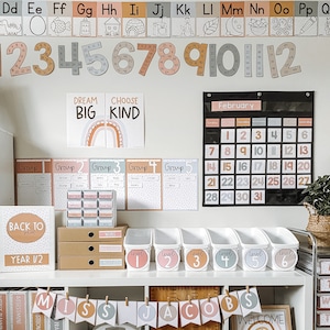 Alphabet Posters | SPOTTY BOHO Classroom Decor | Editable - Etsy