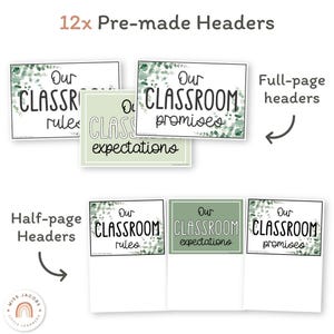 Classroom Rules & Expectations Posters With Visuals, Modern Botanical ...