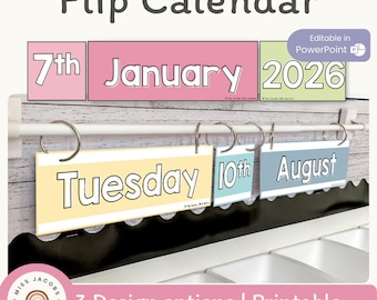 Perpetual Flip Calendar Printable - Etsy UK