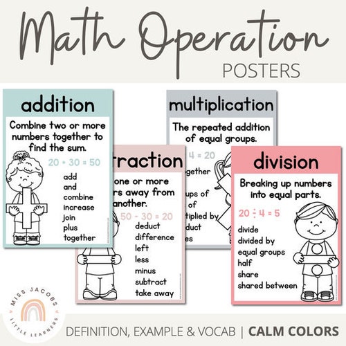 CALM COLORS Place Value Display Math Posters Modern - Etsy