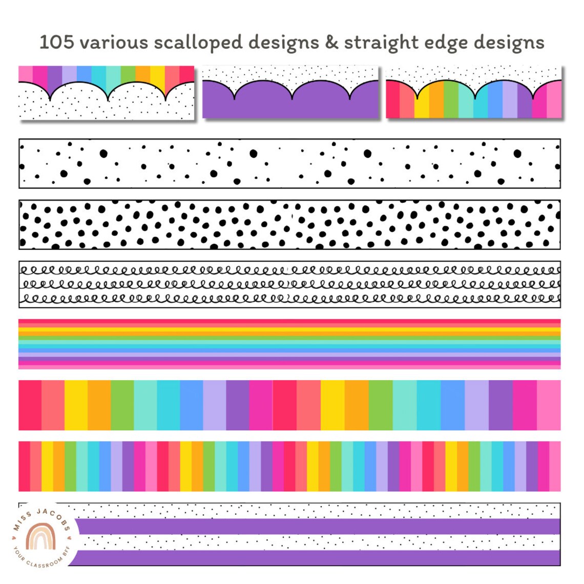 Bulletin Board Borders | Spotty Brights Classroom Decor | Printable ...