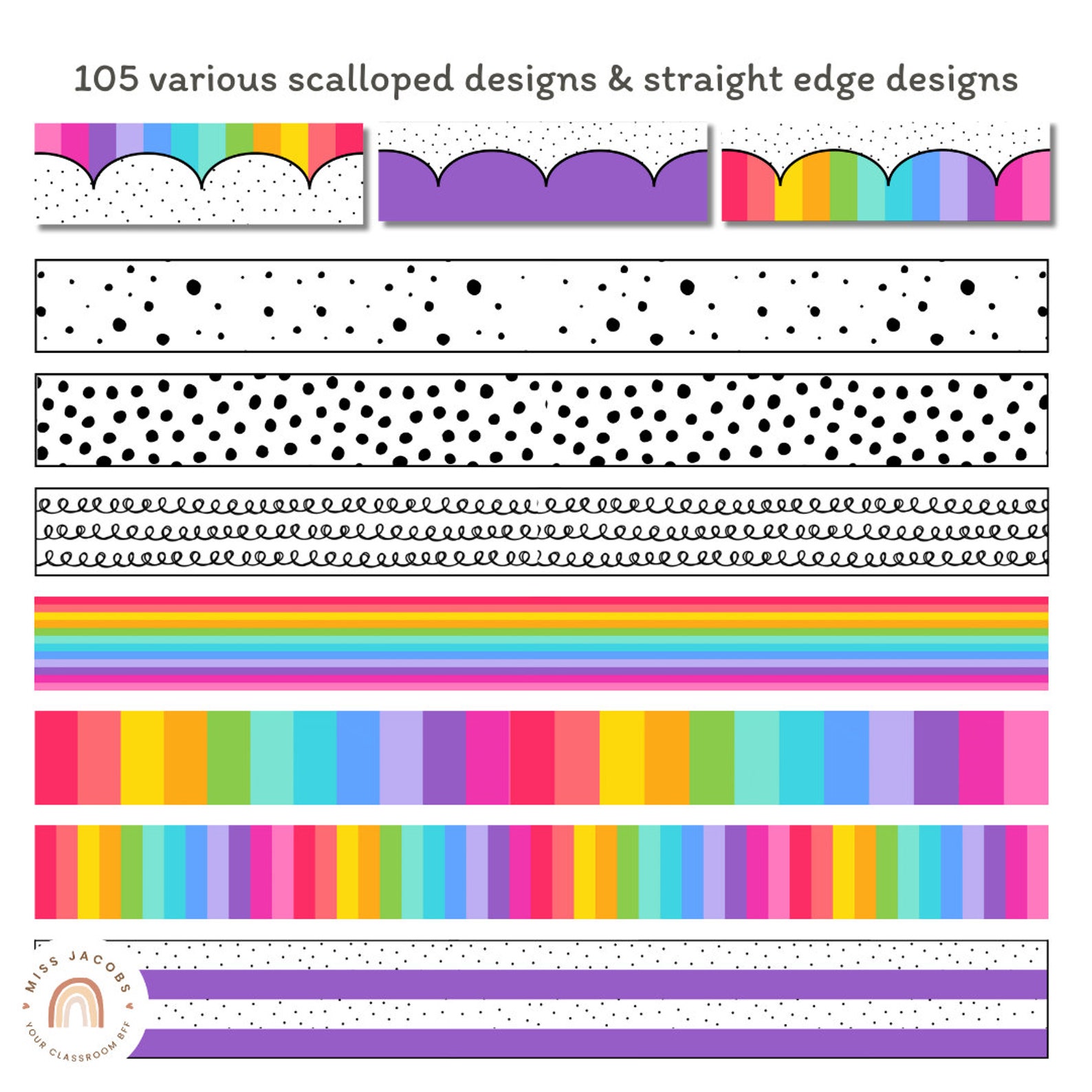 Bulletin Board Borders | Spotty Brights Classroom Decor | Printable ...
