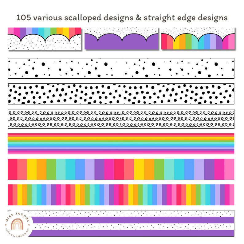 Bulletin Board Borders | Spotty Brights Classroom Decor | Printable ...