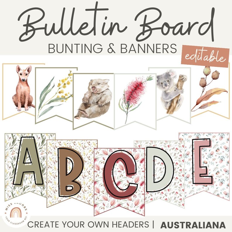 Bunting & Display Banners AUSTRALIANA Classroom Decor - Etsy