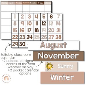 Classroom Calendar and Weather Display | OMBRE NEUTRALS - Etsy