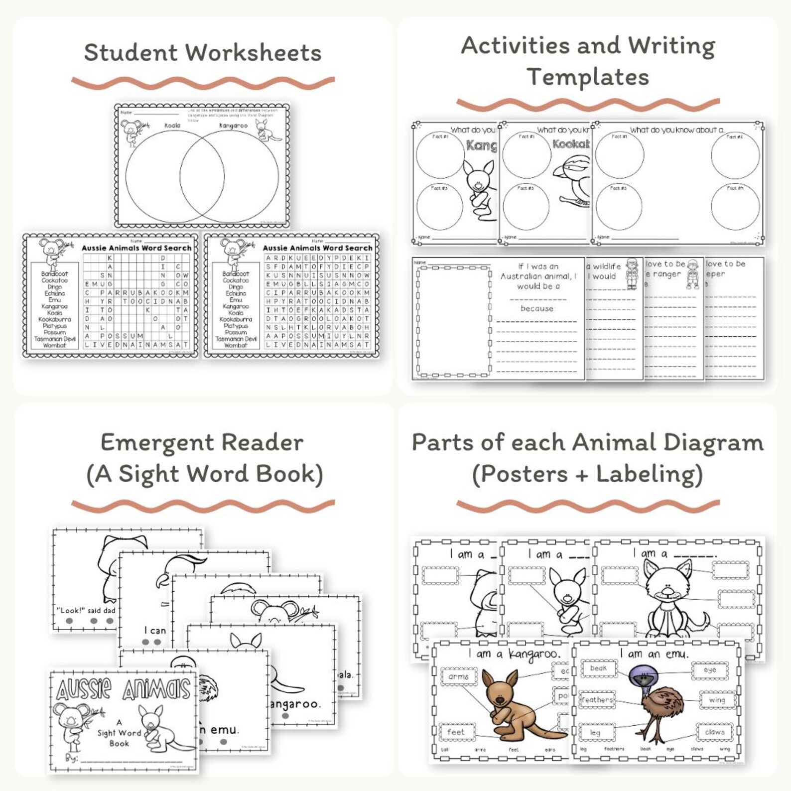 Australian Animals Thematic Unit: Living Things Science Inquiry & Non ...