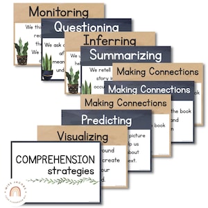 Comprehension Strategy Posters | Rustic BOHO PLANTS Decor - Etsy