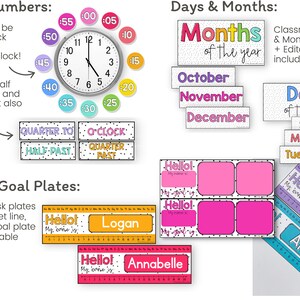 SPOTTY BRIGHTS Classroom Decor Bundle Editable Teacher Supplies Groovy ...