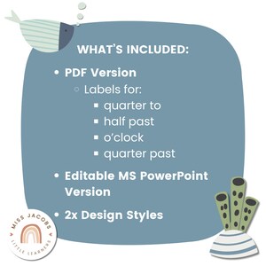 Clock Numbers | Cute Sea Life Classroom Decor | Editable - Etsy