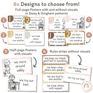 Classroom Rules Posters and Classroom Management Slips | Daisy Gingham ...