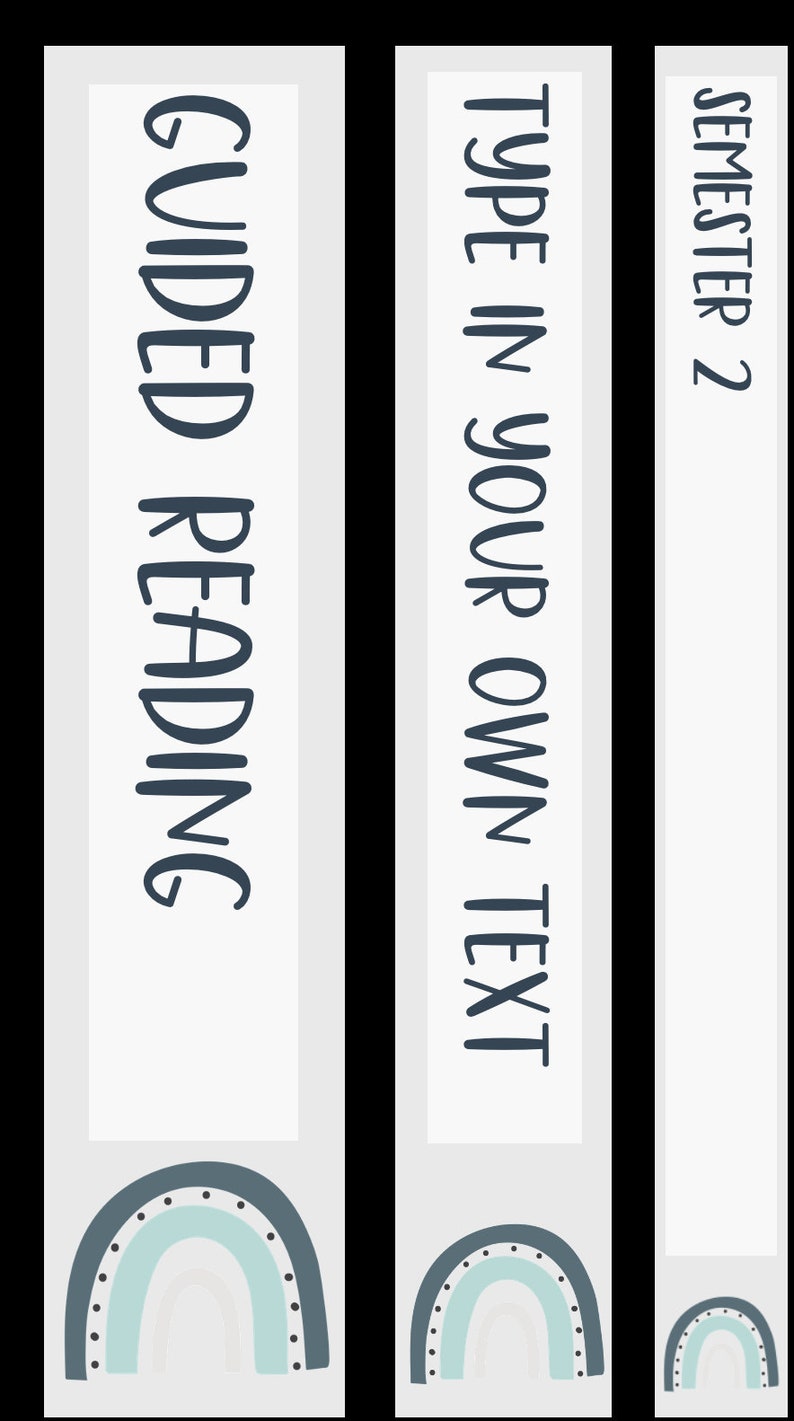 MODERN RAINBOW Binder Covers and Spines Editable Calm | Etsy